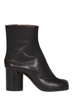 MAISON MARGIELA Black Nappa Leather Tabi Ankle Boots - Multicolor