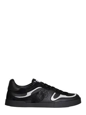 Dolce & Gabbana Dolce & Gabbana Black Nappa Calfskin And Suede Portofino Sneakers Multicolor