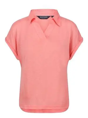 REGATTA Plain V Neck Polo Shirt - Shell Pink
