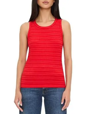 Michael Stars Carolie Ribbed Tank Top With Stripes - Samba