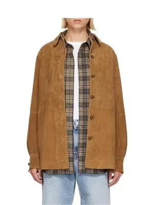 RÓHE Suede Button-front Jacket - Brown