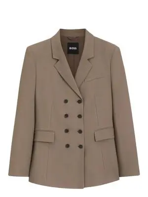 Hugo Boss Double-breasted Long-sleeved Suit Jacket - Brown