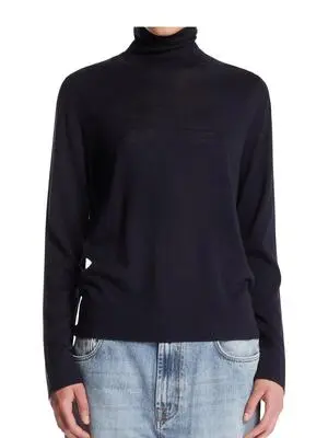 RÓHE High Neck Long Sleeve Sweater - Blue