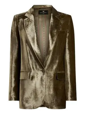 Etro Velvet Single-breasted Blazer Jacket - Multicolor
