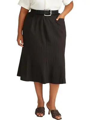 Universal Standard Universal Standard Carla Ponte Skirt Slate Pinstripe