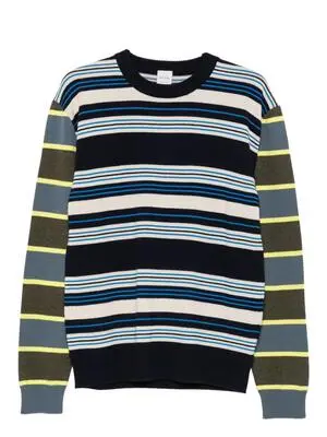 Paul Smith Wool Blend Striped Crew Neck Sweater - Multicolor