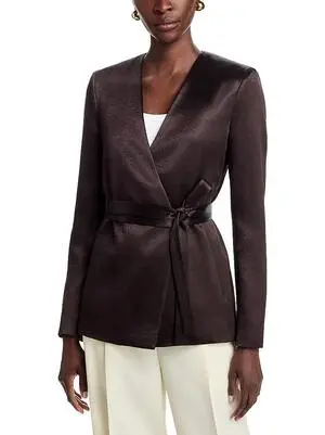 Hugo Boss Jia Wrap Blazer - Cave Brown