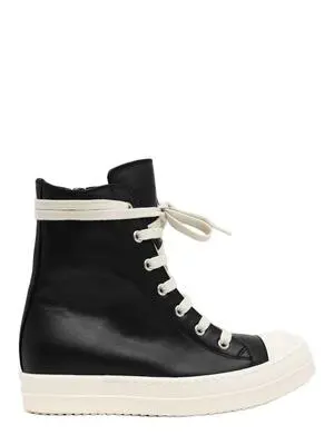 Rick Owens High Top Leather Sneakers - Multicolor
