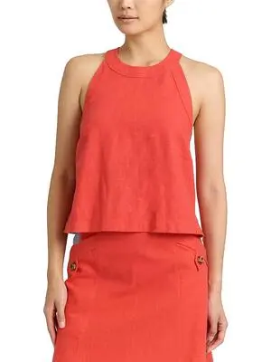 CARTOLINA Brant Linen Blend Apron Top - Poppy