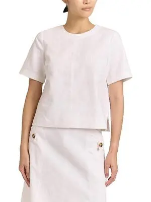 CARTOLINA Chloe Linen Top - Bright White