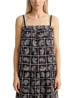 CARTOLINA Leah Eyelet Tank - Midnight Blue