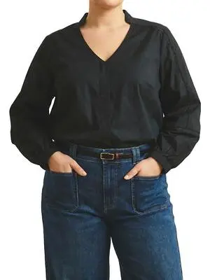 Universal Standard Saint-honore Poplin Blouse - Black