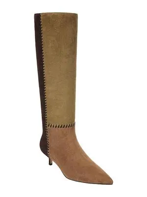 Veronica Beard Lisa 45 Tall Suede Boots - Chestnut