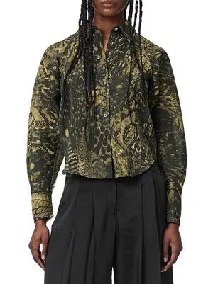 ALLSAINTS Cory Printed Shirt - Blixa Khaki