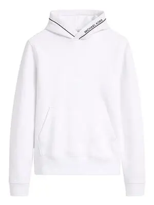 Michael Kors Ribbed Hoodie With Logo Detail - White