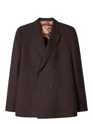 Paul Smith Double-breasted Notch Lapel Jacket With Buttoned Cuffs - Violet