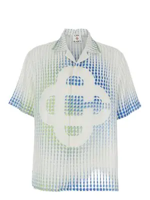 Casablanca Graphic Print Short Sleeve Camp Shirt - White
