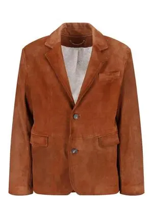 GOLDEN GOOSE Ovine Leather Blazer - Brown