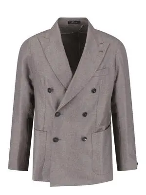 Tagliatore Tailored Double-breasted Blazer With Peak Lapels - Taupe
