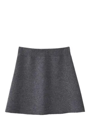 LISA YANG Knit Cashmere Mini Skirt With Elastic Waist - Grigio