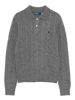 Polo Ralph Lauren Rib-knit Wool-cashmere Polo Sweater - Grigio