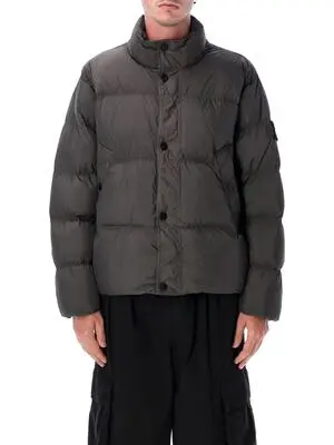 Stone Island Technical Coat With Polyamide Coating - Lead