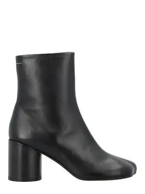 MAISON MARGIELA MM6 MAISON MARGIELA Leather Block Heel Ankle Boots Nero
