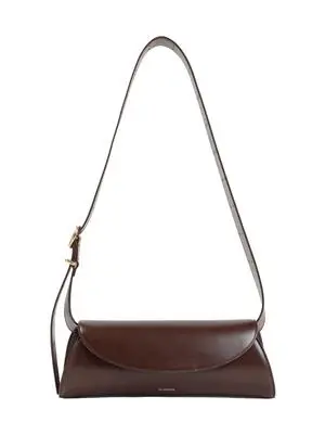 JIL SANDER Mini Cannolo Leather Shoulder Bag - Grey