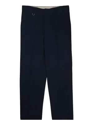PAOLO PECORA MILANO Pleated Straight-leg Trousers - Blue