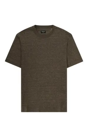 Zegna Classic Linen T-shirt For - Green
