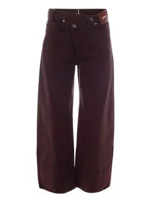 Liu Jo Wide Leg Jeans In 100% Cotton - Mole