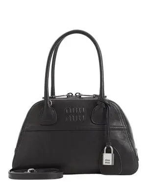 Miu Miu MIU MIU Nappa Leather Shoulder Handbag Black