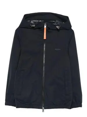 Woolrich Hooded Zip Jacket With Front Pockets - Navy