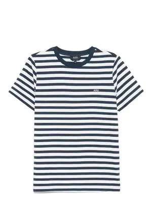 A.p.c. Striped Crewneck T-shirt - Navy