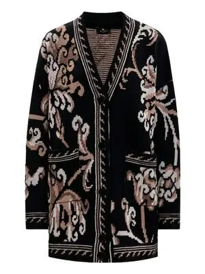 Etro Wool Jacquard Knit Cardigan - Multicolor