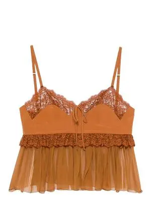 Chloé Silk Lace Trim Camisole - Multicolor