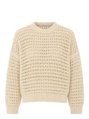Brunello Cucinelli Wool And Cashmere Open-knit Sweater With Sequin Embellishment - Multicolor
