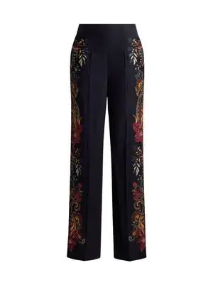 Etro Silk Paisley Print Trousers - Multicolor