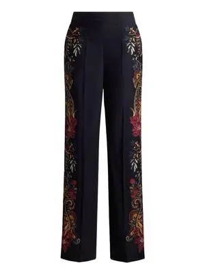 Etro Silk Paisley Print Trousers - Multicolor