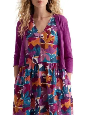 SEASALT CORNWALL Organic Cotton Crop Cardigan - Orchid