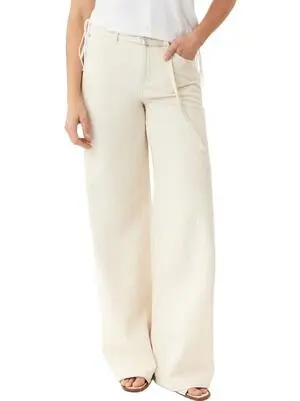 Habitual Habitual Brynn High Waist Wide Leg Jeans Sand Stripe