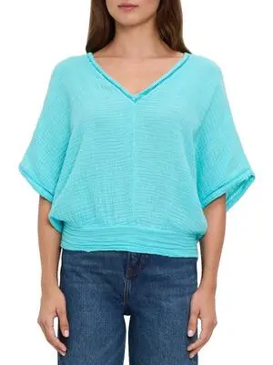 Michael Stars Cropped Dolman Sleeve Top - Aruba