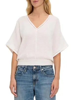 Michael Stars Cropped Dolman Sleeve Top - Chalk