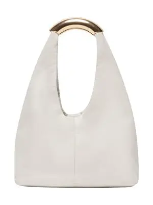 Dolce Vita Dolce Vita Evelisse Faux Leather Hobo Bag With Metallic Hoop Handle White