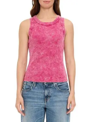 Michael Stars Gina Wide Binding Cropped Ribbed Tank - French Rose
