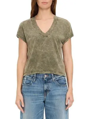 Michael Stars Harlan Cropped V-neck T-shirt - Caper