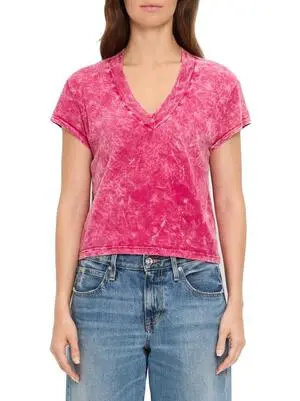Michael Stars Harlan Cropped V-neck T-shirt - French Rose