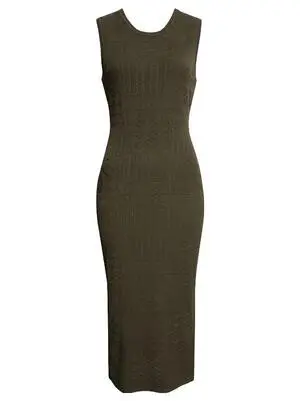 Veronica Beard Sleeveless Knit Midi Dress - Loden