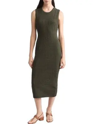Veronica Beard Sleeveless Knit Midi Dress - Loden