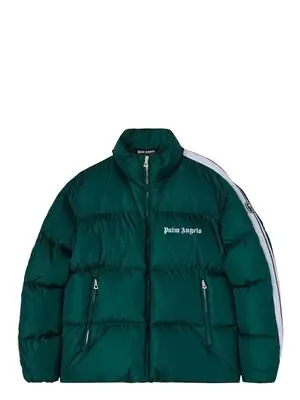Palm Angels Classic Track Padded Down Jacket - Green/white